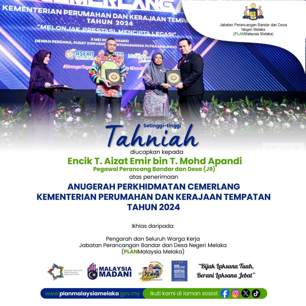 PLANMalaysiaMelaka :: ANUGERAH PERKHIDMATAN CEMERLANG KPKT TAHUN 2024
